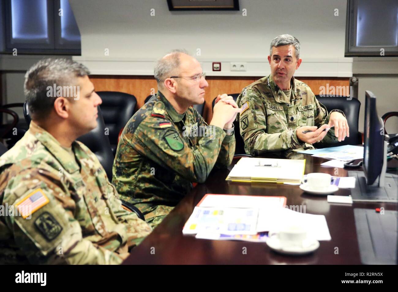 U.S. Army Lt. Col. Greg Orrell, the 2d Theater Signal Brigade S-3 chief ...
