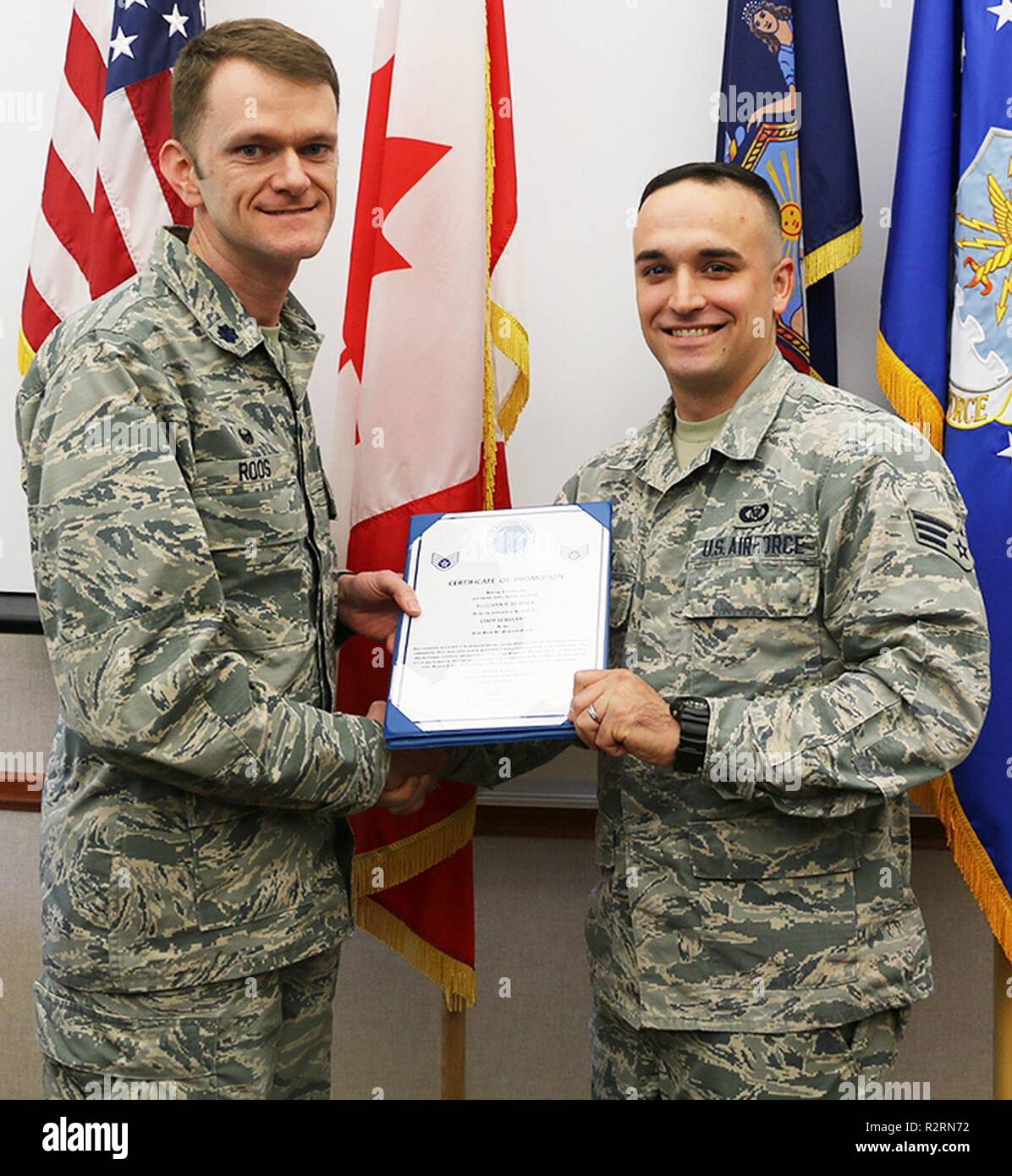 Lt. Col. Joe Roos (left), 224th Air Defense Squadron Commander ...