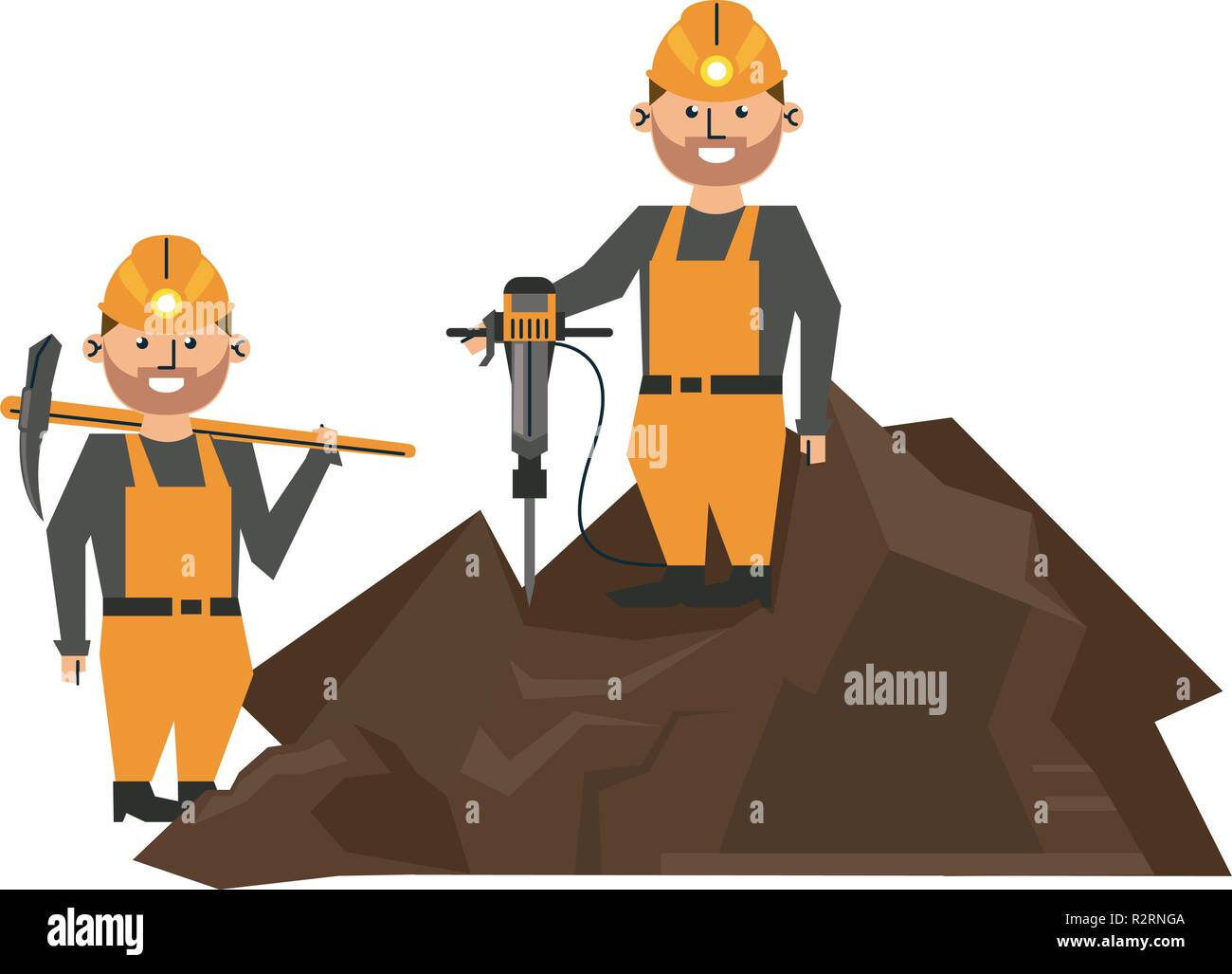 Mine workers drill rock hi-res stock photography and images - Alamy