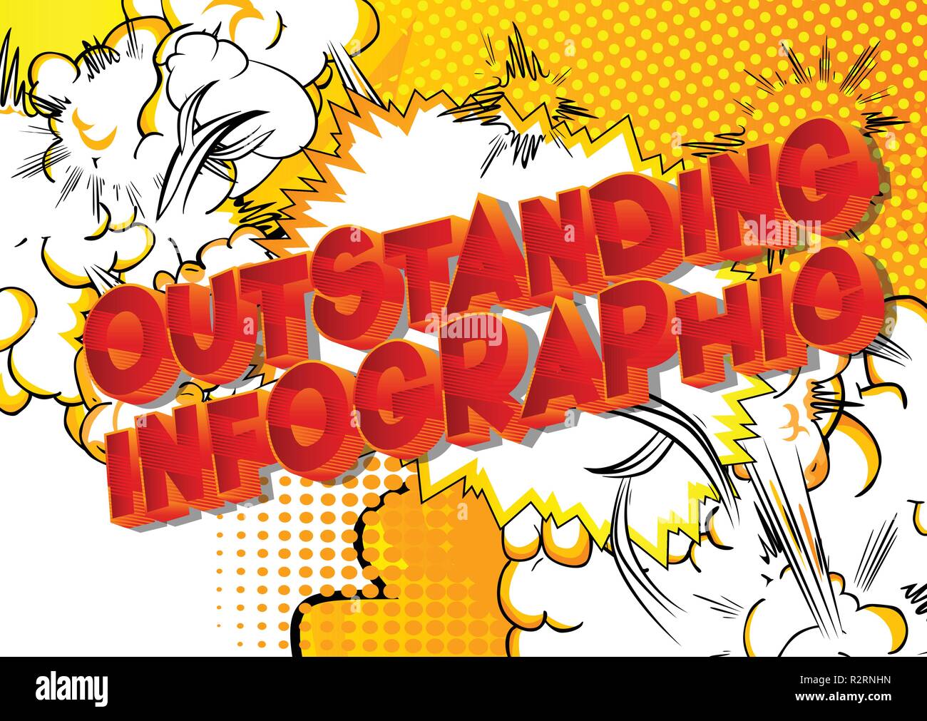 Outstanding Infographic - Vector illustrated comic book style phrase ...