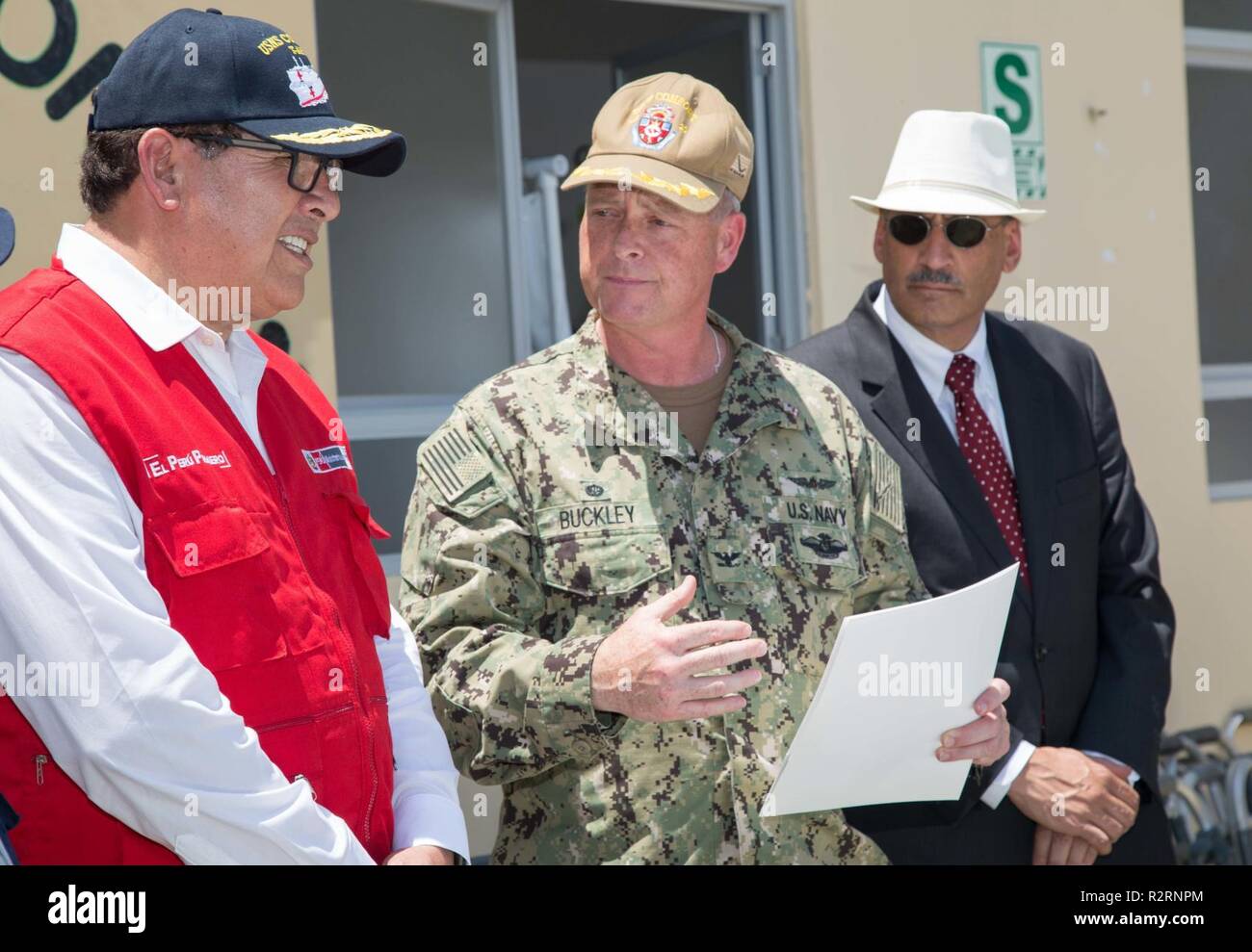 PAITA, Peru (Nov. 5, 2018) – Jose Huerta Torres (left), the Peruvian ...