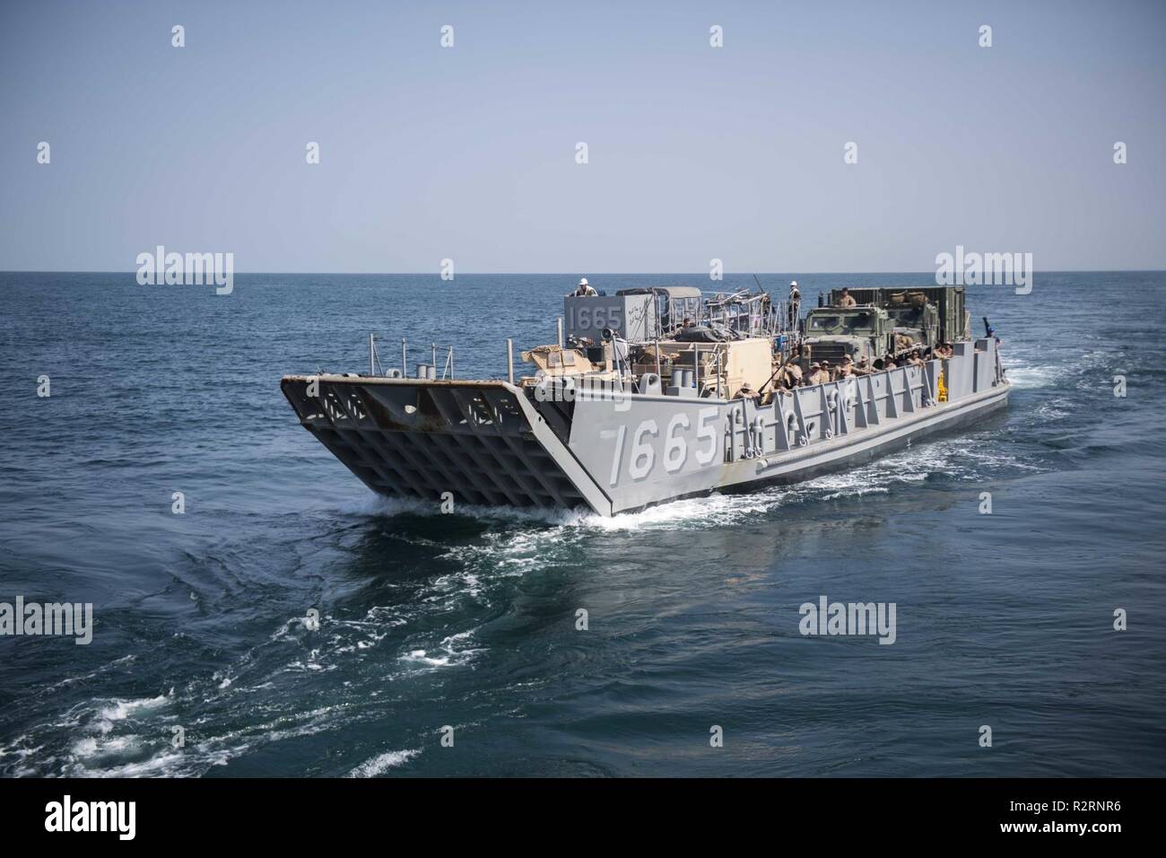 ARABIAN GULF (Nov. 5, 2018) Landing Craft Utility 1665, attached to ...