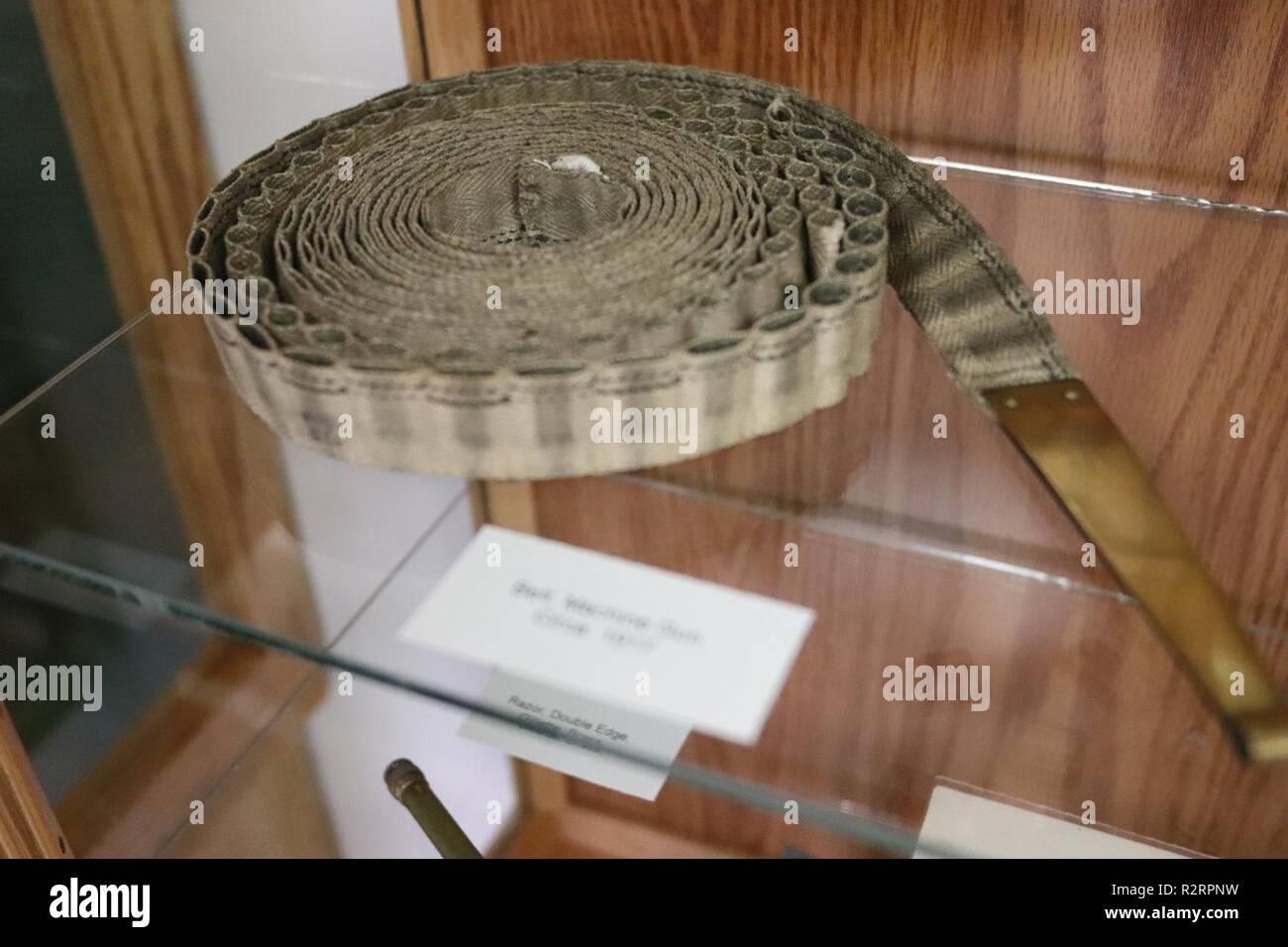 A display case of World War I-era artifacts is shown at the Fort McCoy ...