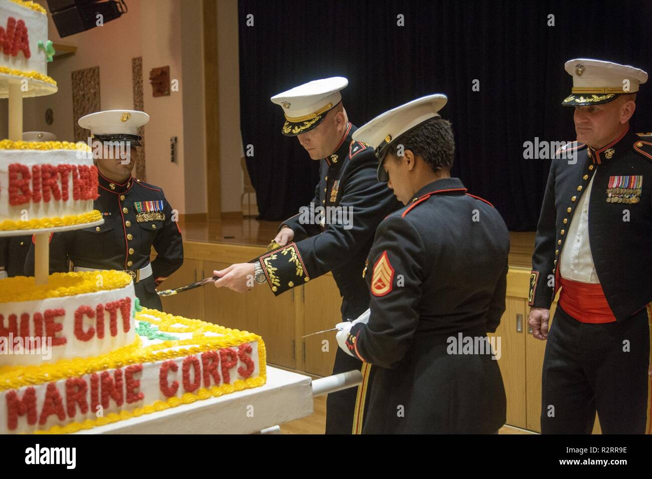 Marines with 3rd Marine Division continue the tradition of the cake ...