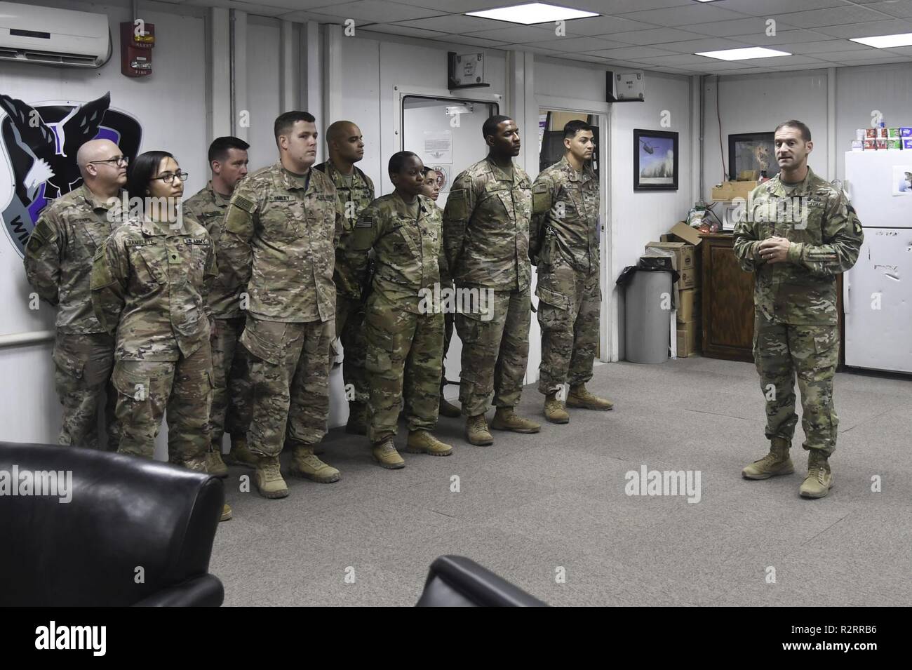 U.S. Army Soldiers assigned to Task Force Destiny receive the 101st ...