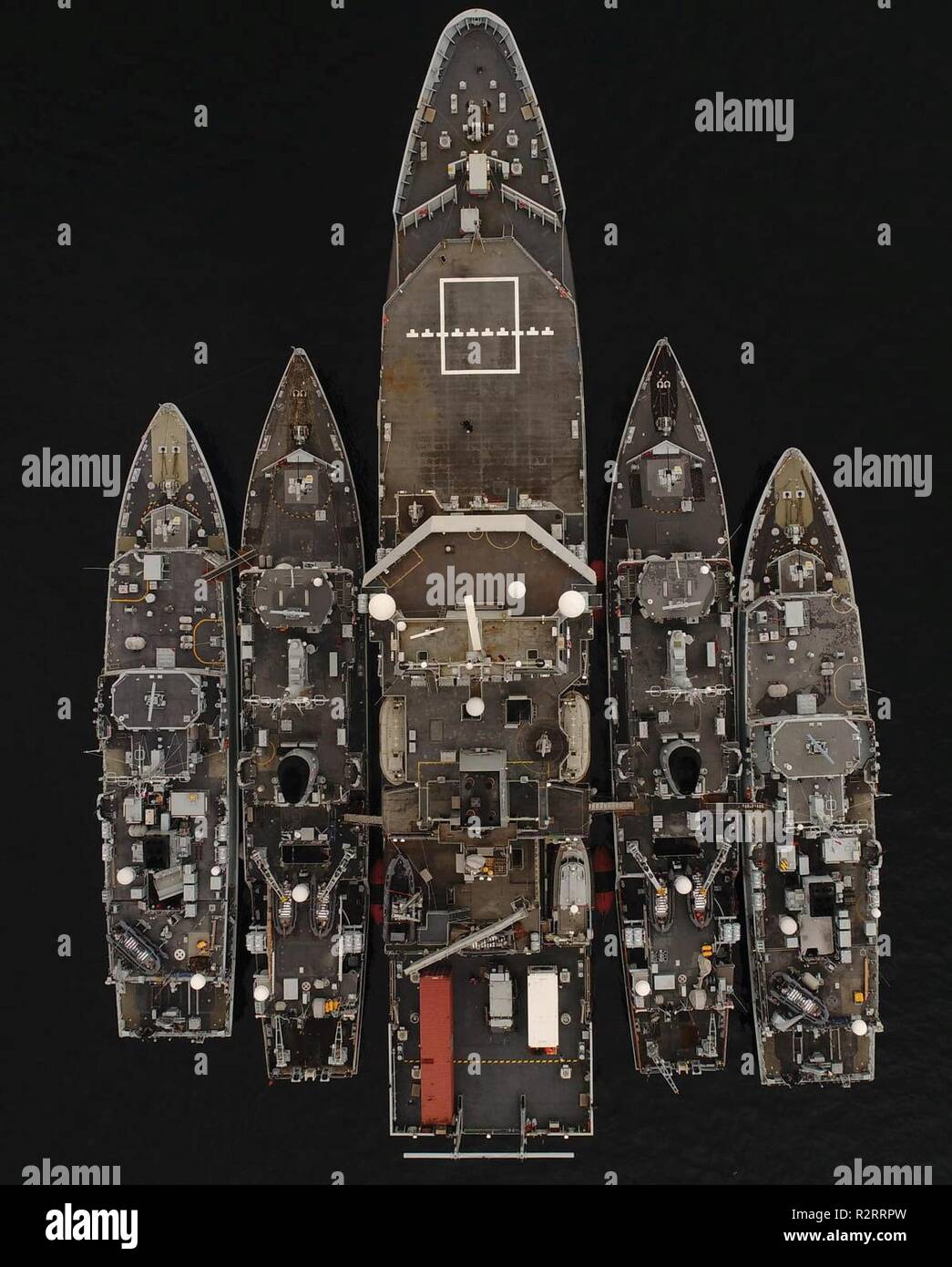 Royal Navy minehunters in a Norwegian fjord during NATO exercise ...