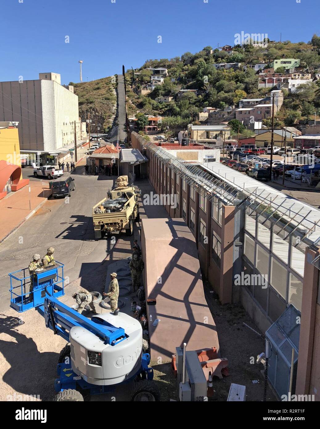 Soldiers from the 104th Engineer Construction Company, install ...