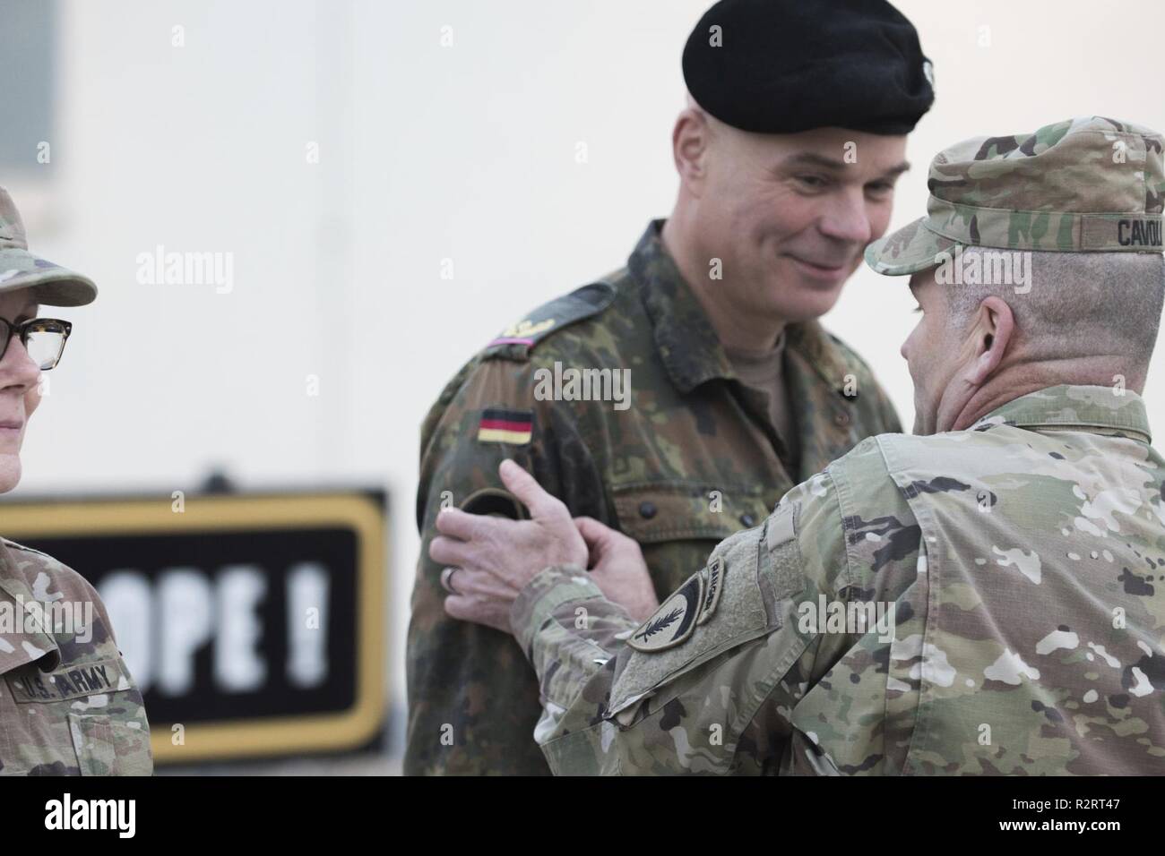 U.S. Army Europe Commanding General Lt. Gen. Christopher Cavoli places ...