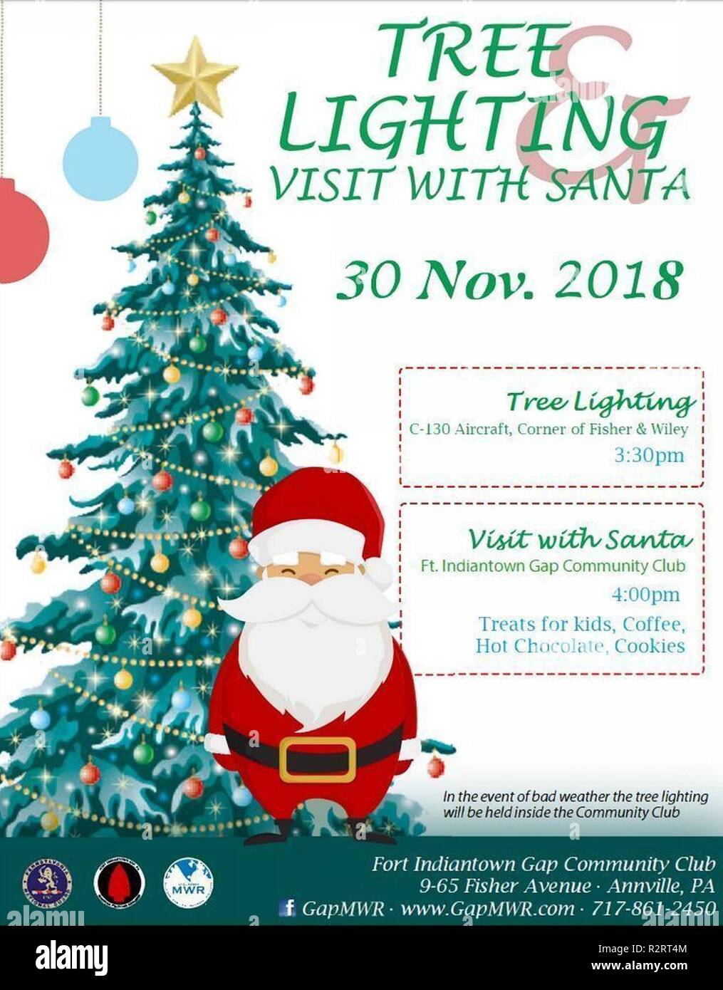 A flyer for the 2018 Fort Indiantown Gap tree lighting ceremony Stock ...