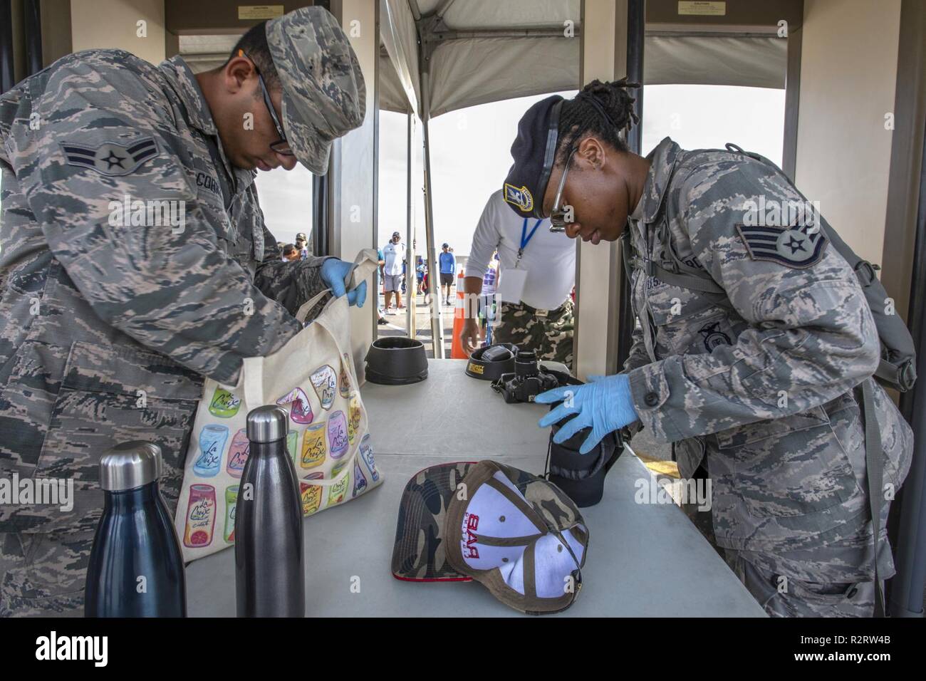 U.S. Air Force Staff Sgt. Makaila Beckford-Benjamin, right, 514th ...