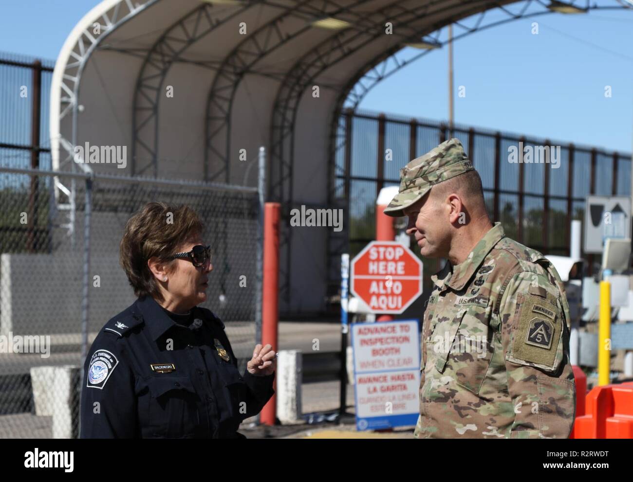 Lt. Gen. Jeffrey S. Buchanan, Commander of U.S. Army North, speaks with ...