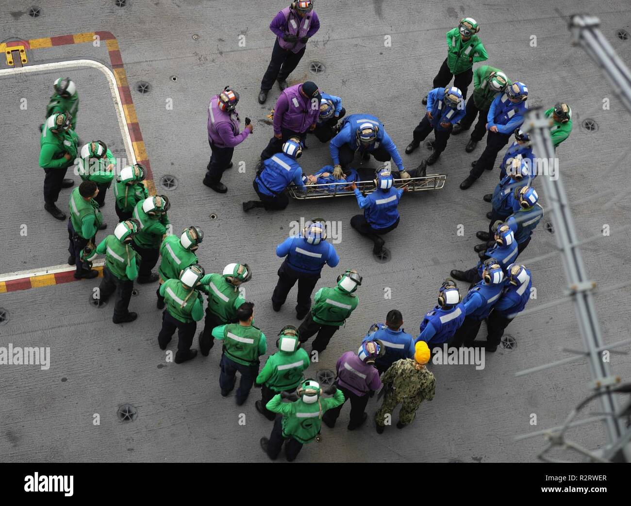 NORFOLK (Nov. 2, 2018) Sailors assigned to the Nimitz-class aircraft ...