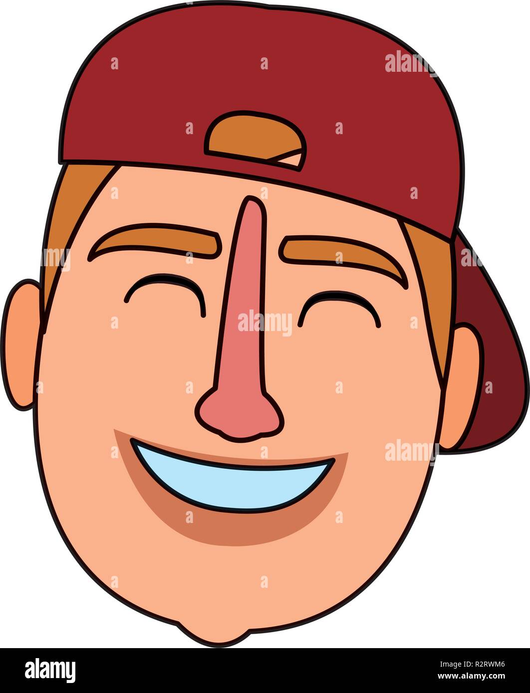Man face with hat cartoon vector illustration graphic design Stock ...