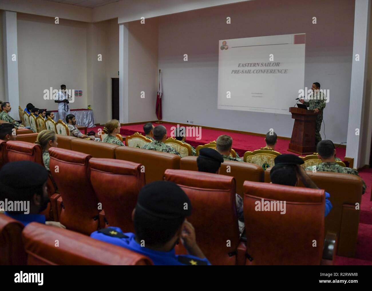 DOHA, Qatar (Nov. 5, 2018) Capt. Adam Cruz, commodore of Combined Task ...