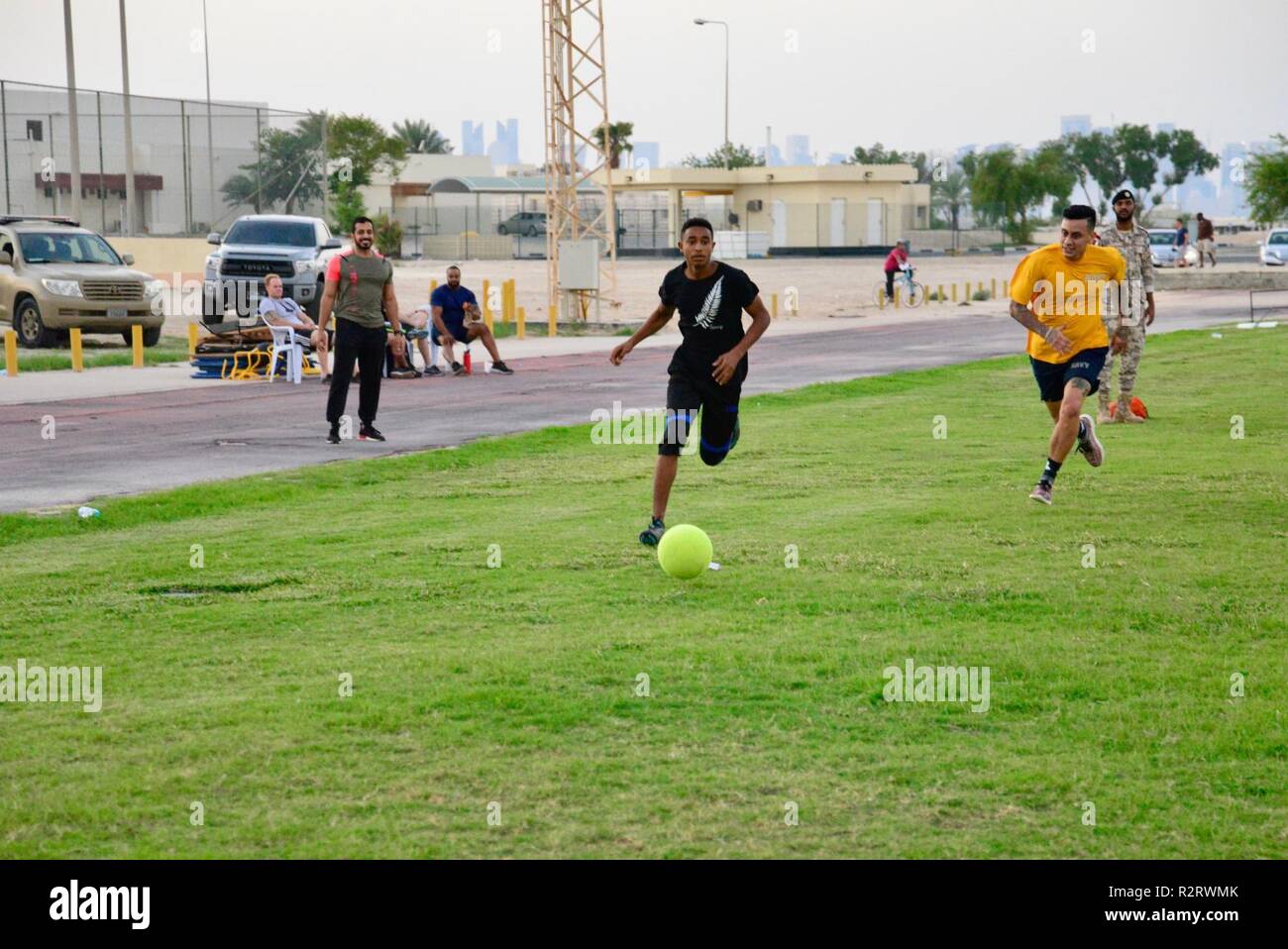 DOHA, Qatar (Nov. 5, 2018) Members of the U.S. Navy and Coast Guard ...