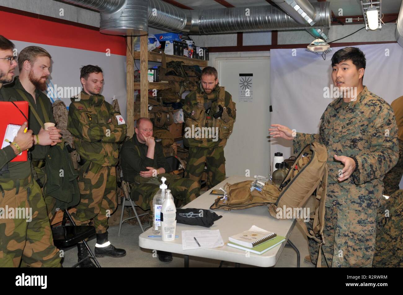 Hospitalman Jon Song, a Navy Corpsman attached to Combat Logistics ...