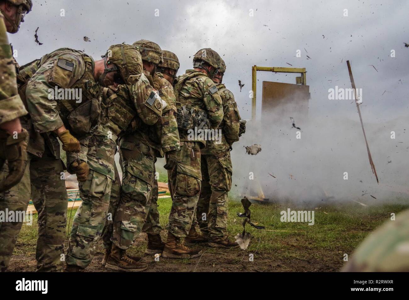 Paratroopers from Company A, 307th Airborne Engineer Battalion, 3rd ...
