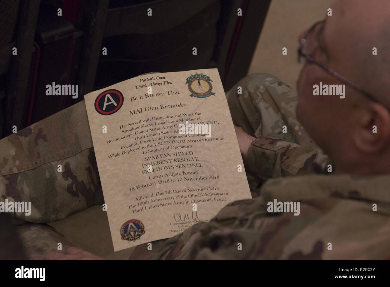 U.S. Army Maj. Glen Kernusky, U.S. Army Central deputy public affairs ...