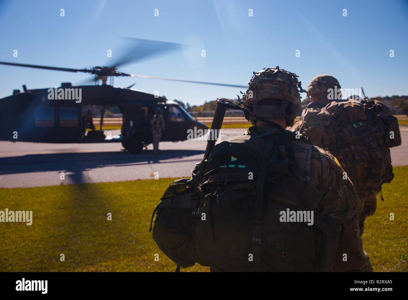 U.S. Army Soldiers from the 5th Ranger Training Battalion, approach a ...
