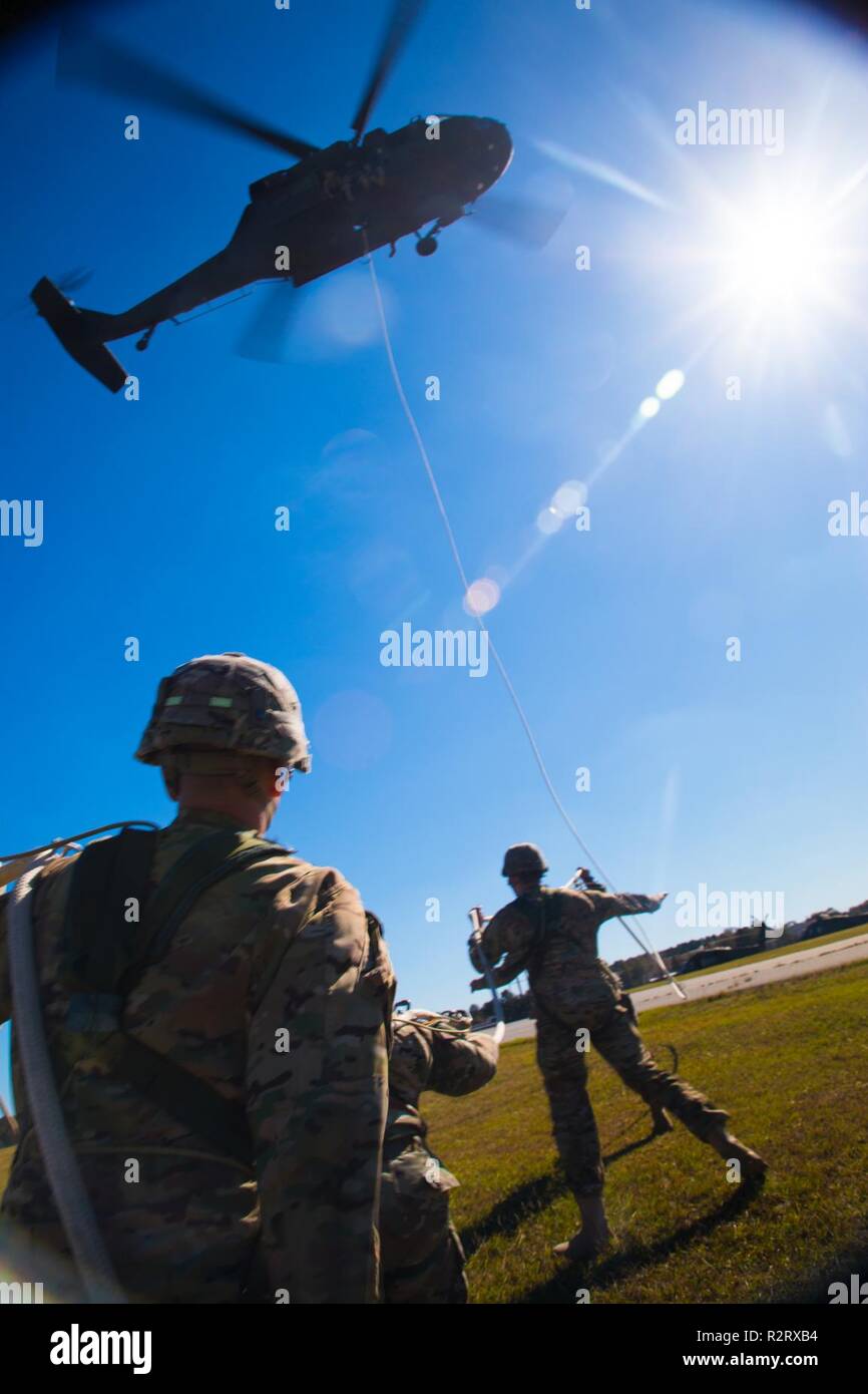 U.S. Army Soldiers from the 5th Ranger Training Battalion, conduct Fast ...