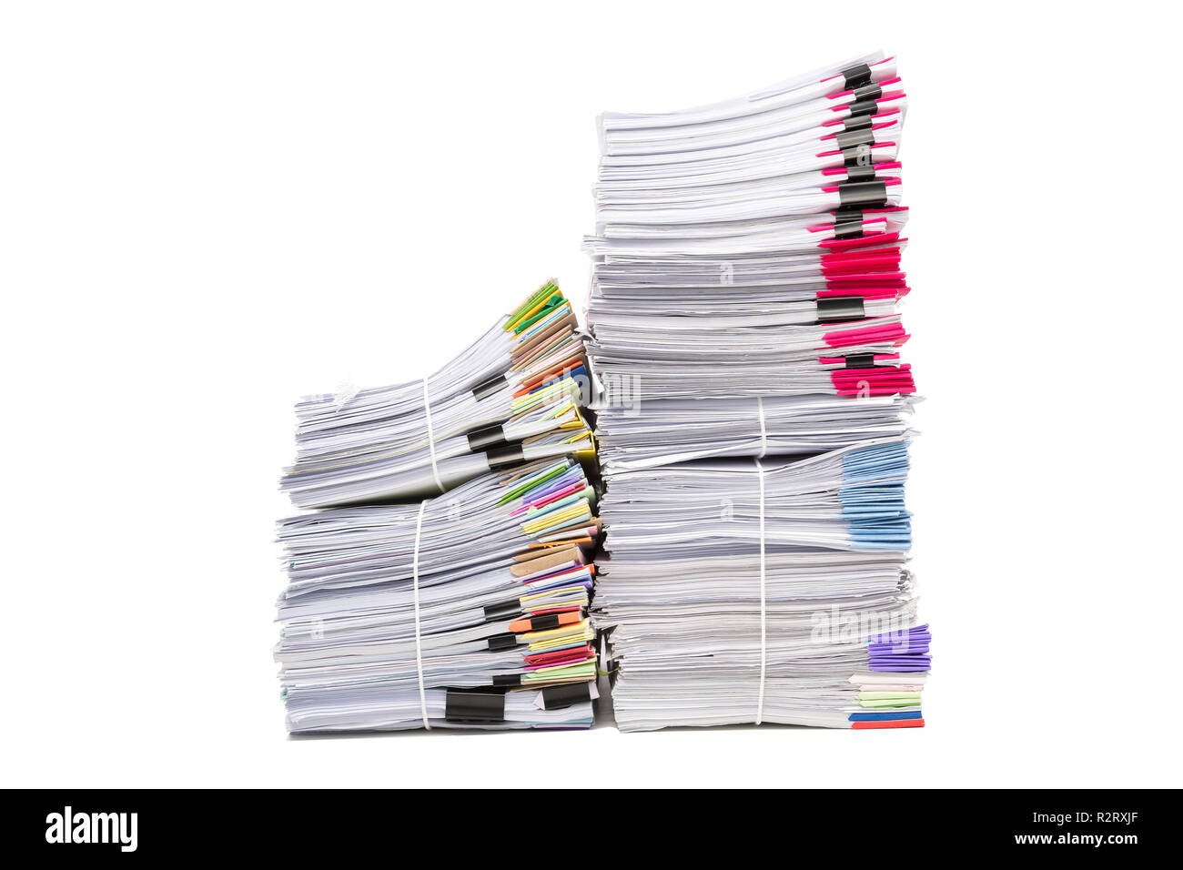 Stack of business document papers isolated on white background Stock ...