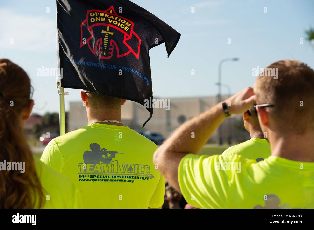 After a commemorative run, members of Operation One Voice attend a ...