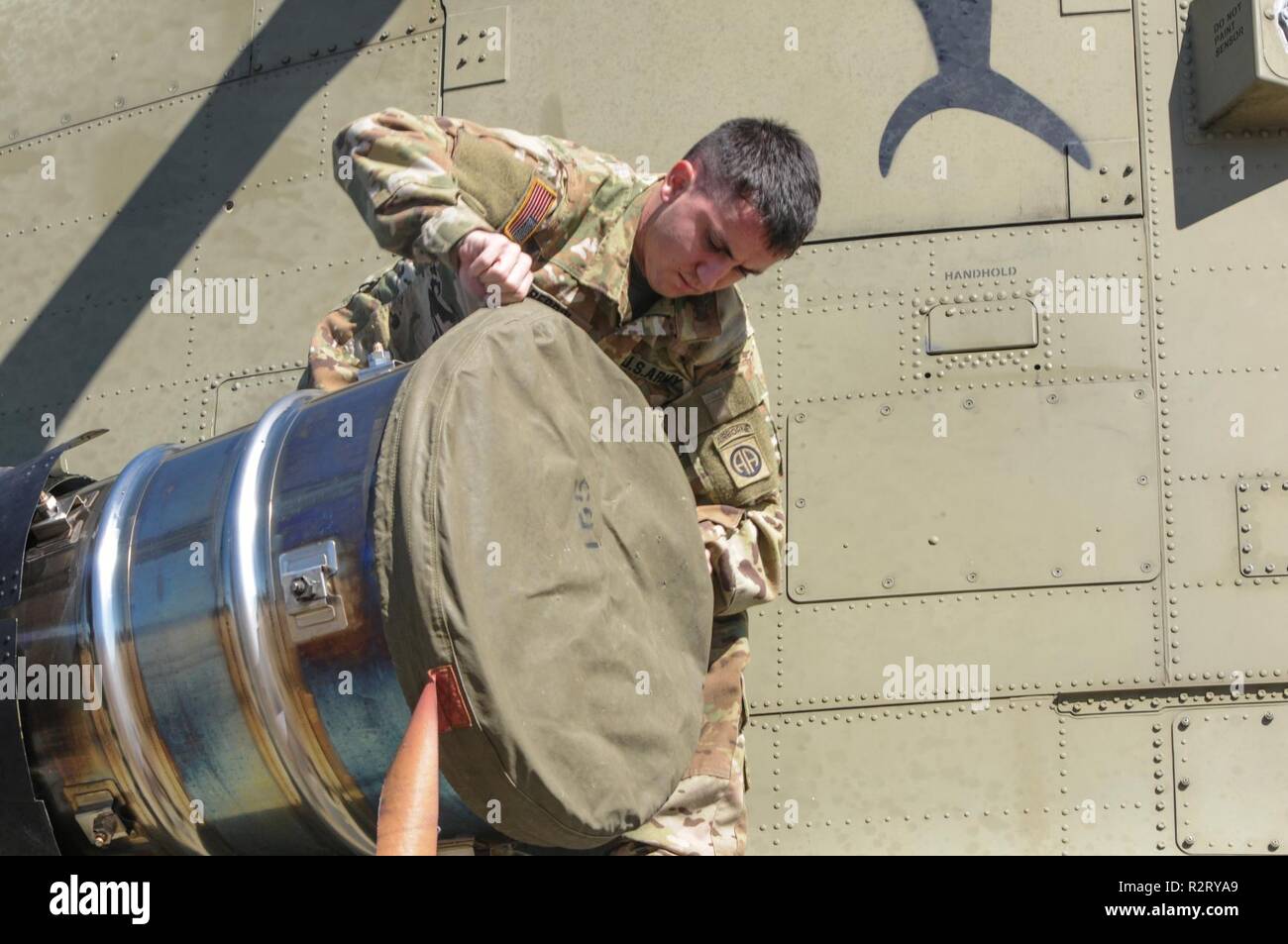 U.S. Army Spc. Steven Perrin, a CH-47 helicopter repairer with Bravo ...