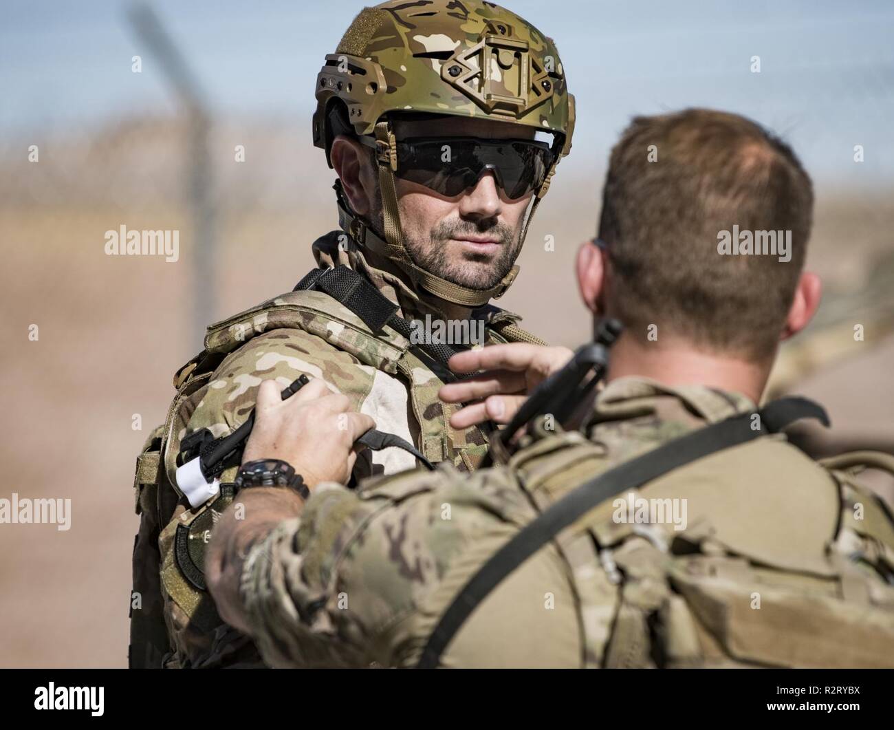 A pararescuemen assigned to the 58th Rescue Squadron briefs Matt ...