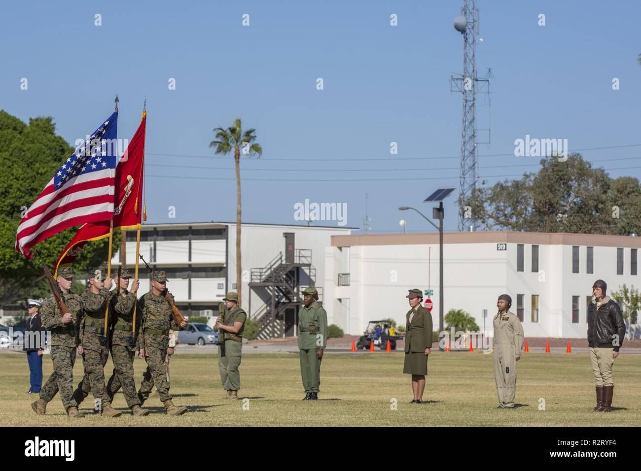 U.S. Marines with Headquarters and Headquarters Squadron, Marine Corps ...