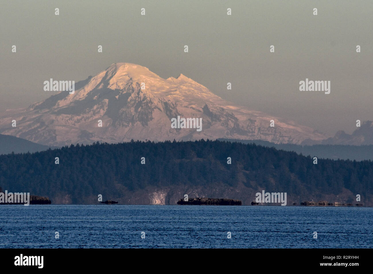 Mt. Baker, the Cascade Range and the San Juan Islands of Washington ...