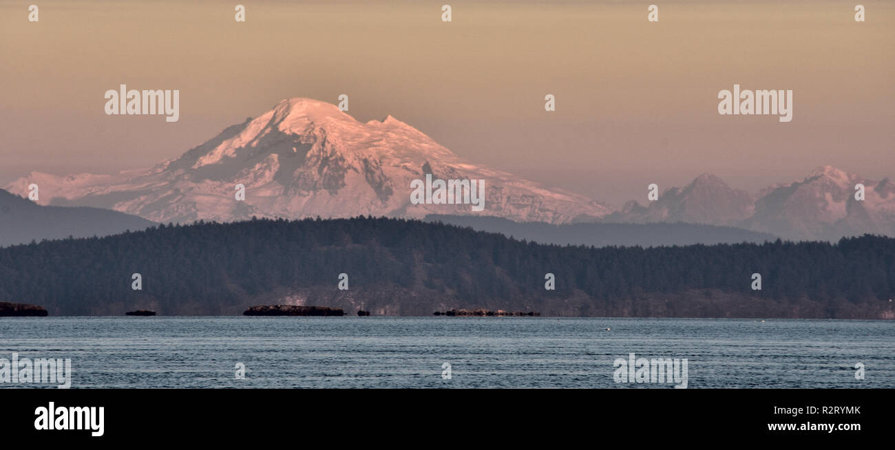 Mt. Baker, the Cascade Range and the San Juan Islands of Washington ...