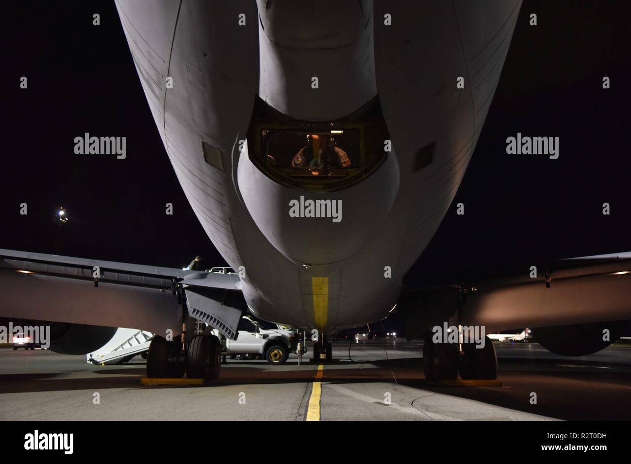 Master Sgt. Matt Huff, a boom operator with the 171st Air Refueling ...