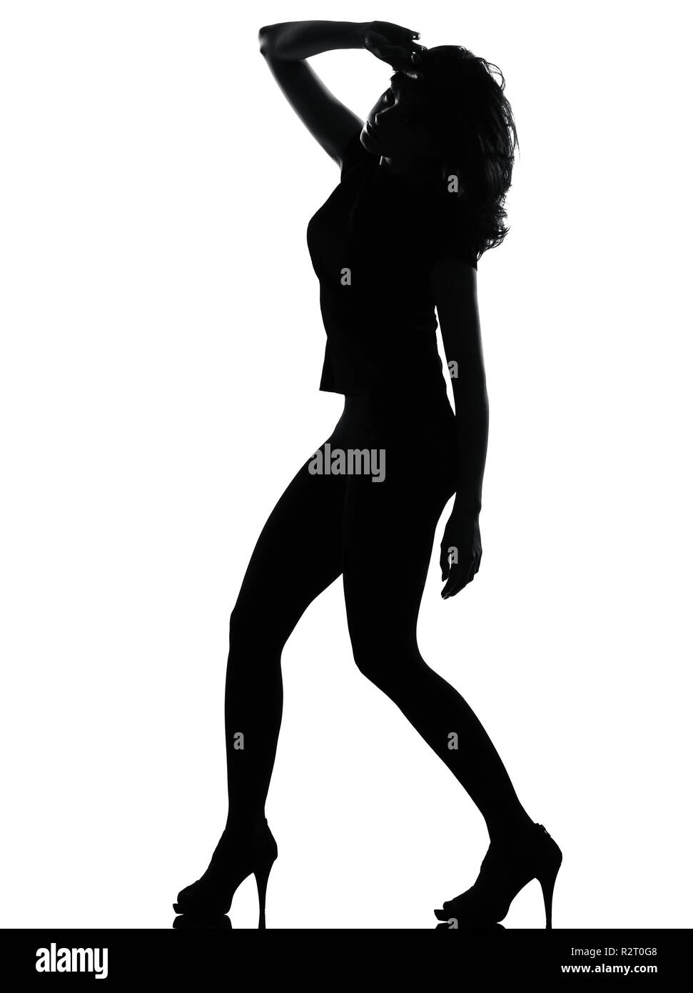 Silhouette girl sad Cut Out Stock Images & Pictures - Alamy