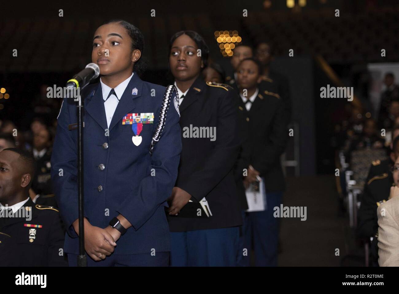 ROTC Cadets stand in line to ask U.S. Army senior leaders questions ...