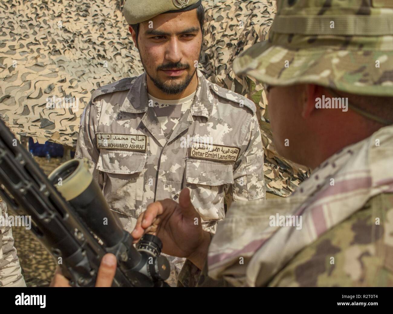 UM HATTAH, Qatar – U.S. Army Sgt. Alfonso Perea, and infantryman with ...