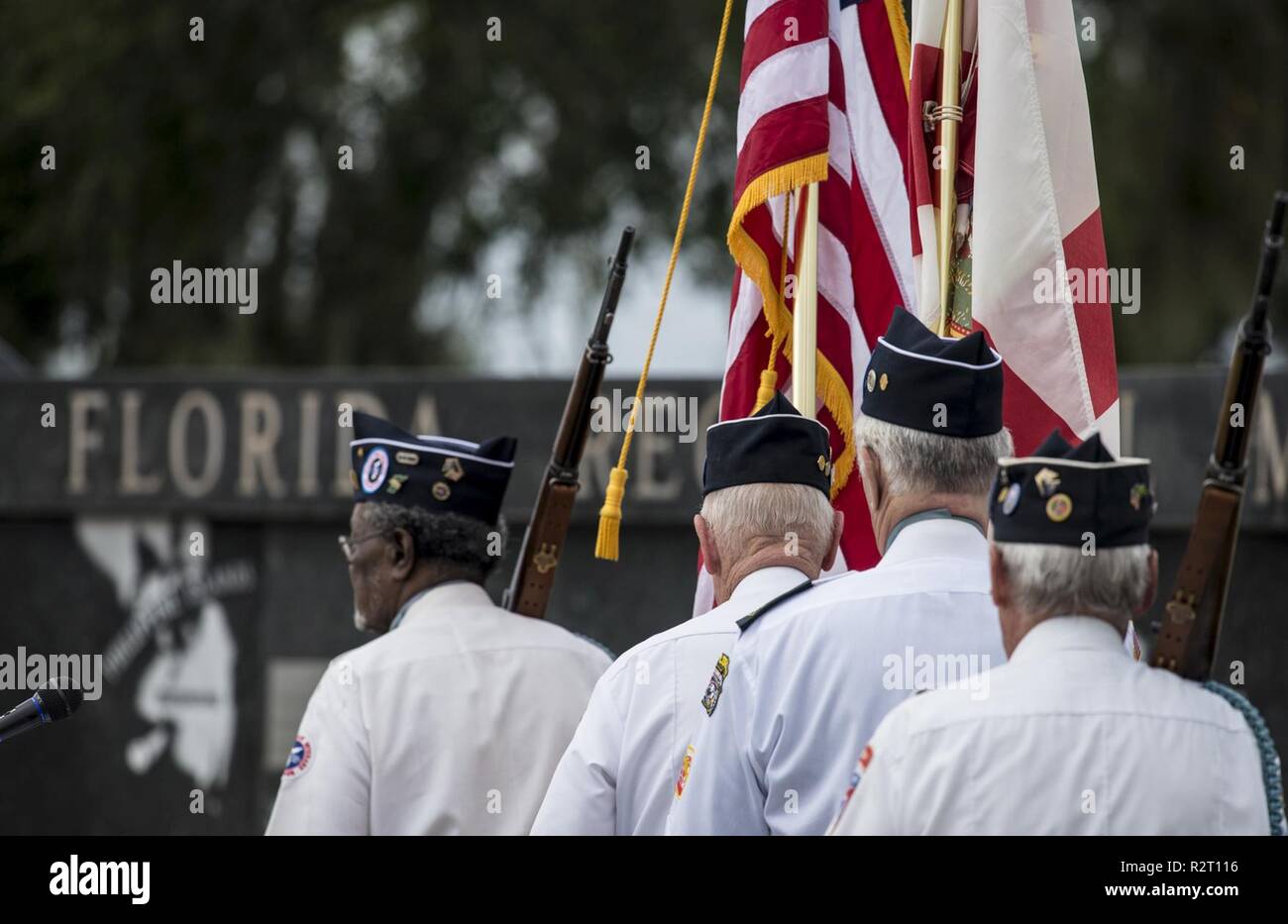 A Color Guard from the American Legion Post #16 post the Colors at a ...