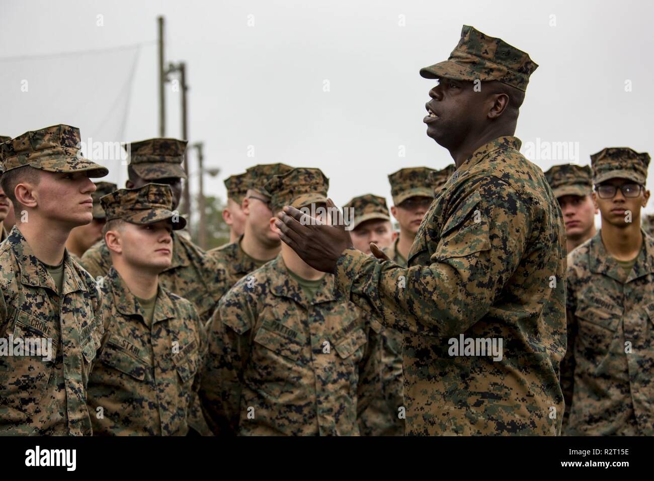 U.S. Marine Corps Sgt. Maj. Derick S. Benbow, sergeant major, Headquarters and Headquarters ...