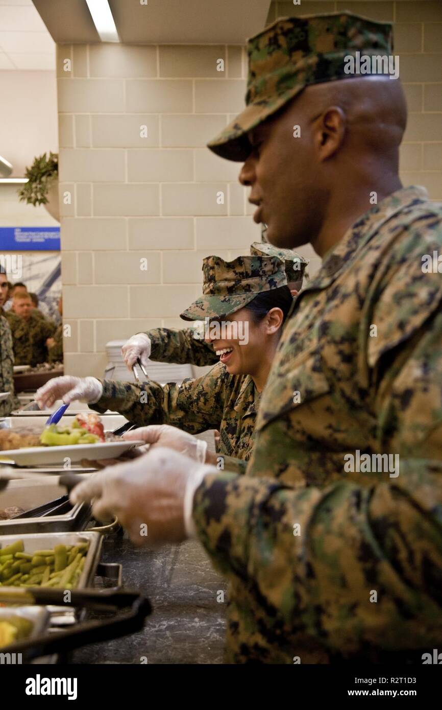 U.S. Marine Corps 1st Sgt. Winford Morris and Master Sgt. Anabell ...