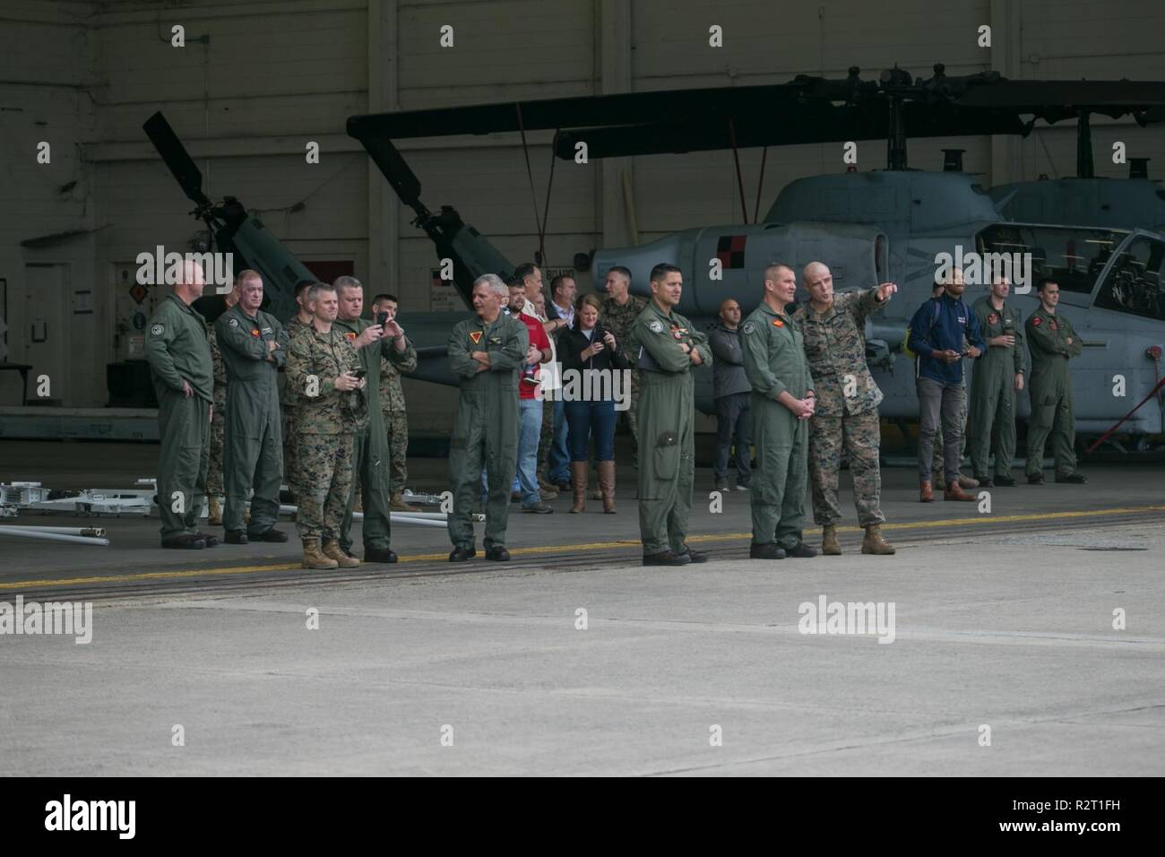 U.S. Marine Brig. Gen. Karsten S. Heckl, right, the 2nd Marine Aircraft ...