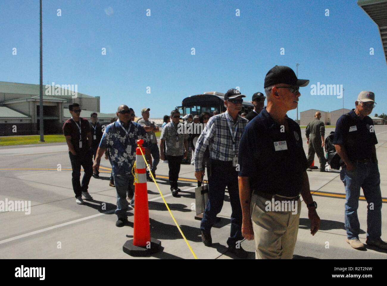 Bosses of Hawaii Air National Guard (HIANG) employees, arrive on the ...