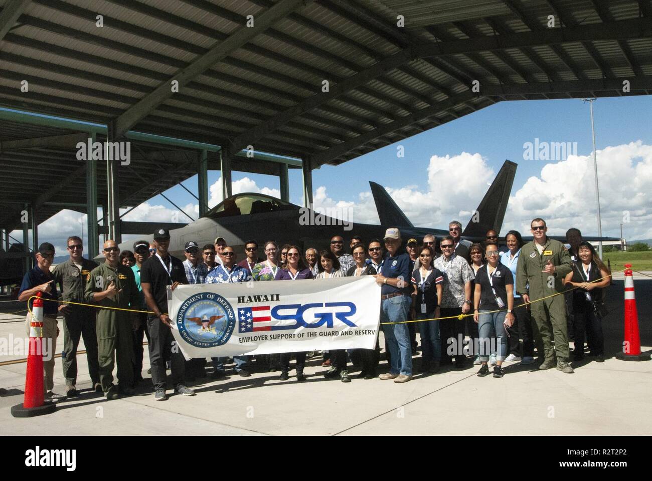 Bosses of Hawaii Air National Guard (HIANG) employees, pose for a group ...