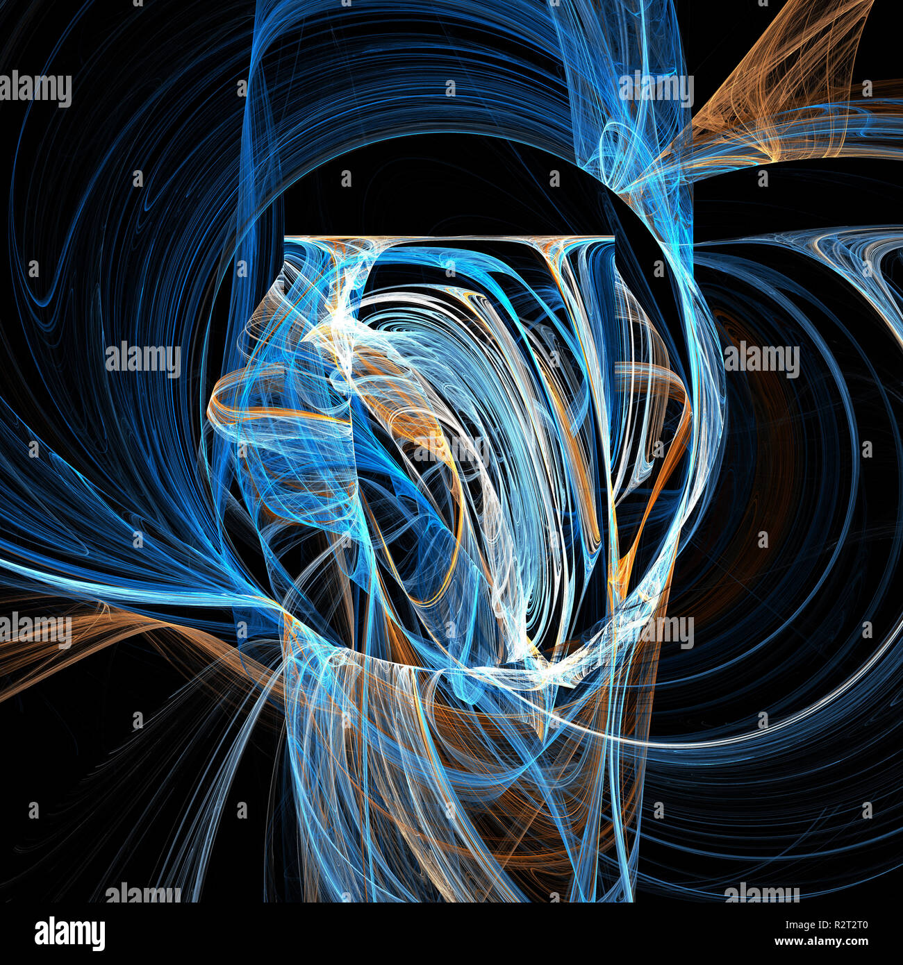 Blue light mix vertigo helix clouds curves futuristic fractal digital ...