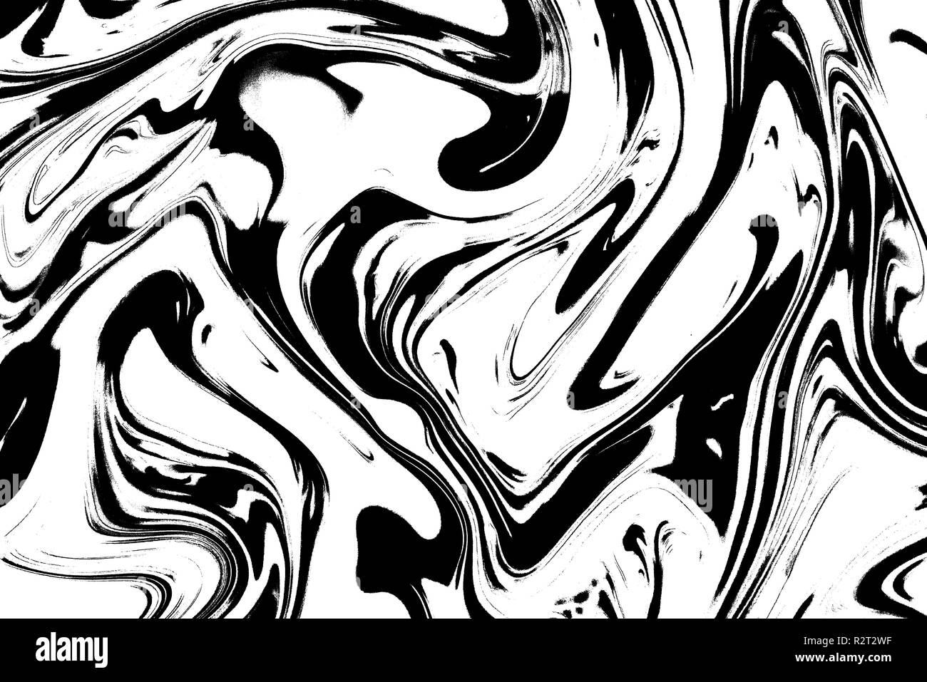 Abstract fluid pattern. Black and white painted background. Decorative ...