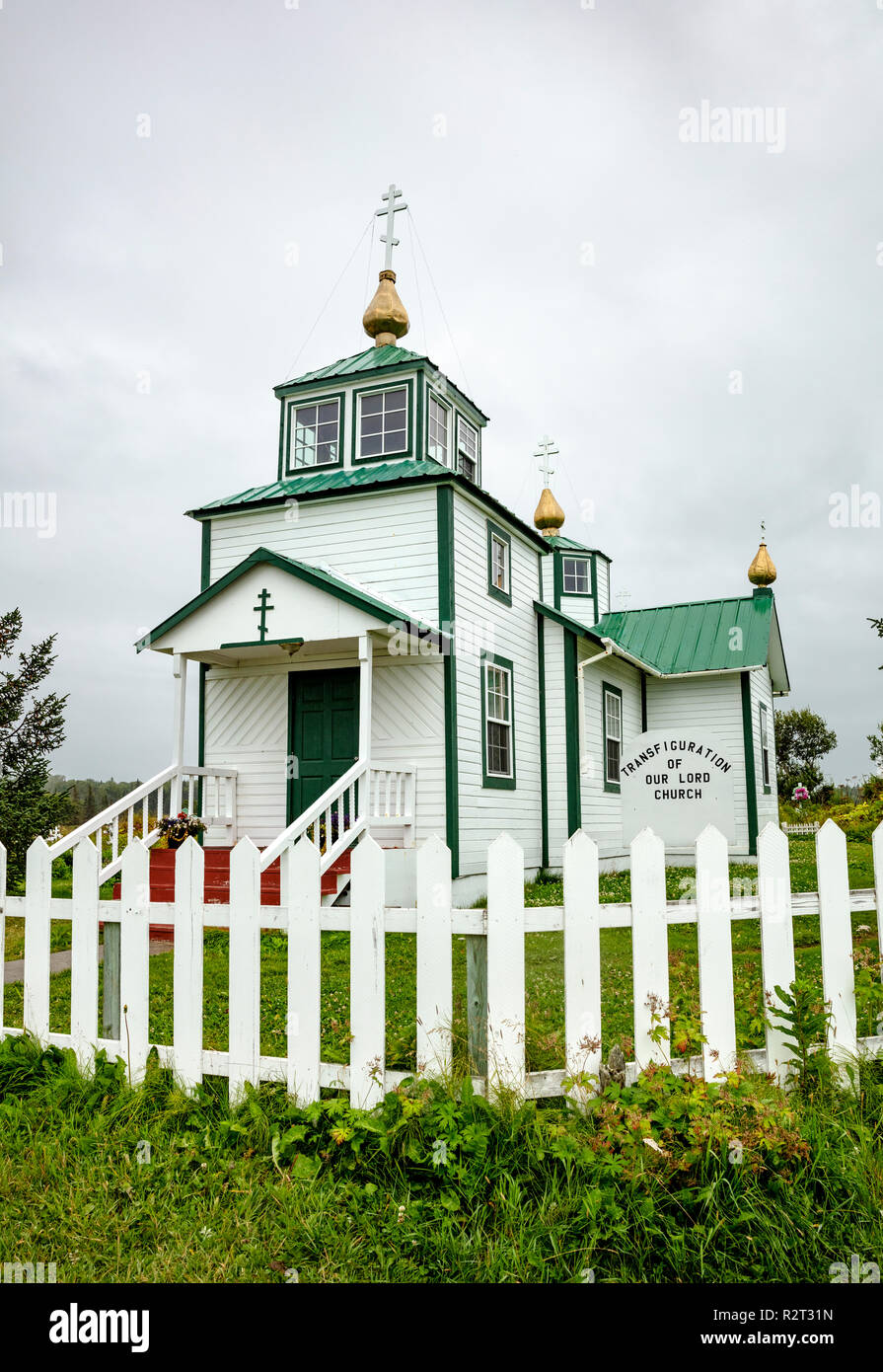 Ninilchik, AK - Aug 23, 2018: A view of "Holy Transfiguration of Our ...