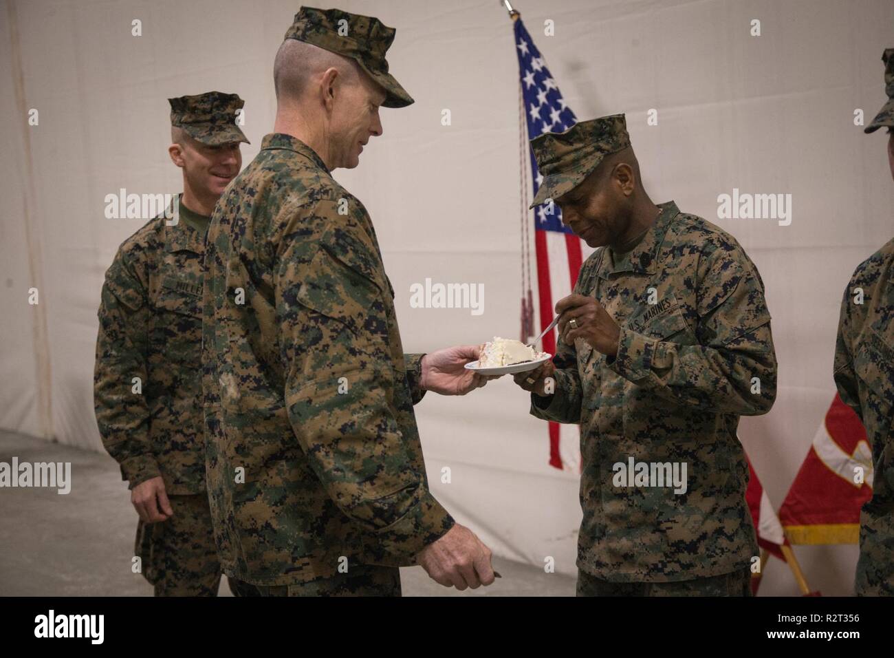 U.S. Marine Corps Brig. Gen. Stephen Neary, left, the commanding ...