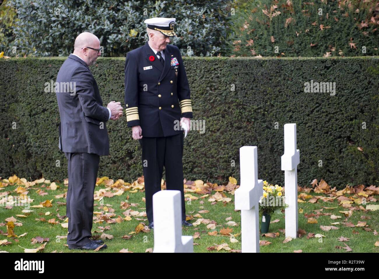 WAREGEM, Belgium (Nov. 11, 2018) Adm. James G. Foggo III, commander, U ...