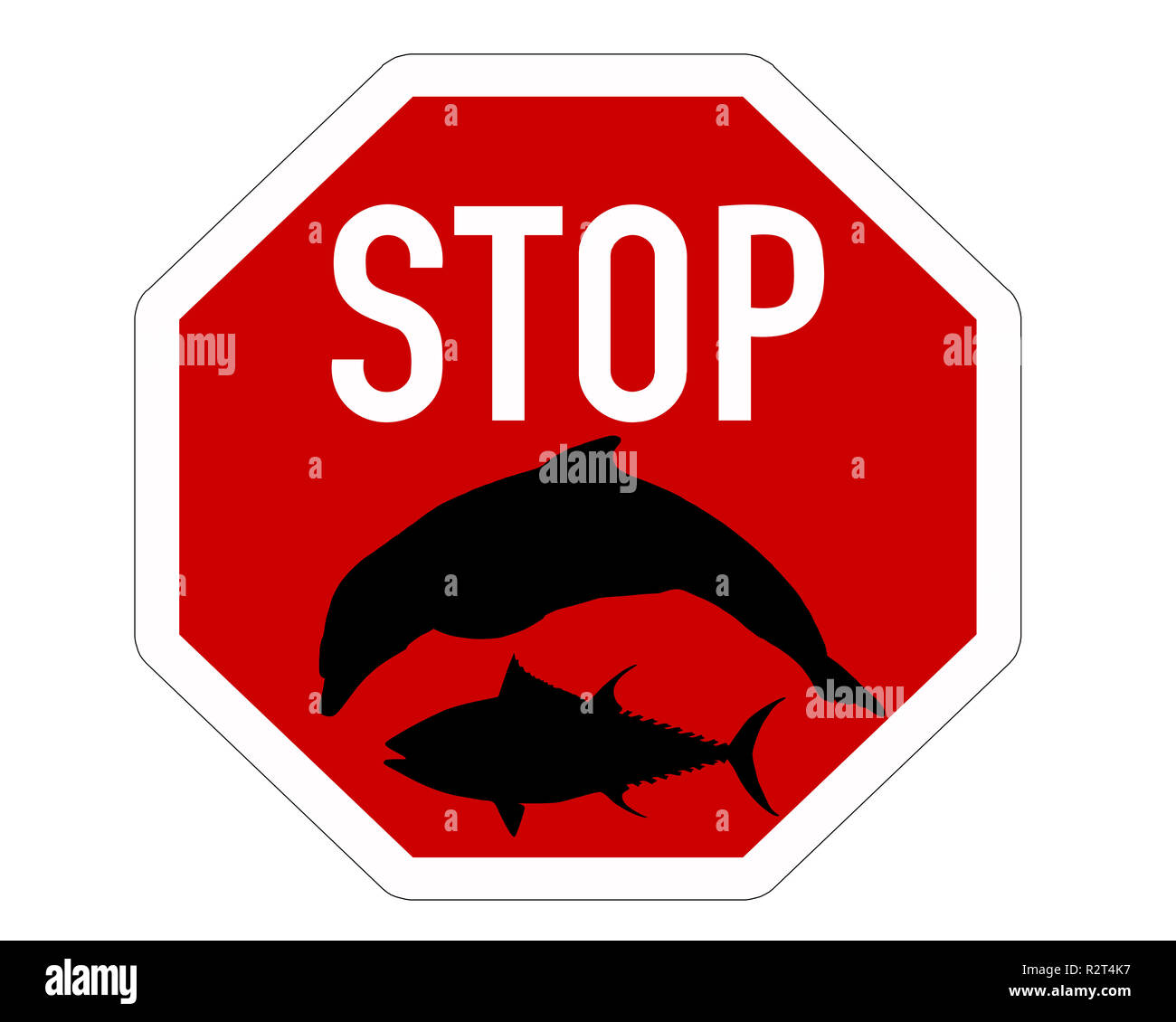stop sign tuna dolphin fishing Stock Photo - Alamy