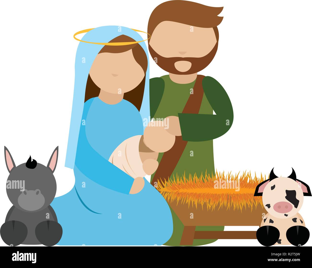 Cute Cartoon Manger Stock Vector Image & Art - Alamy