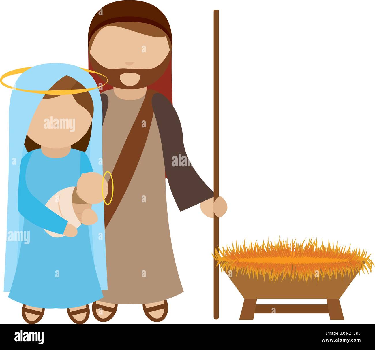 Cute Cartoon Manger Stock Vector Image & Art - Alamy