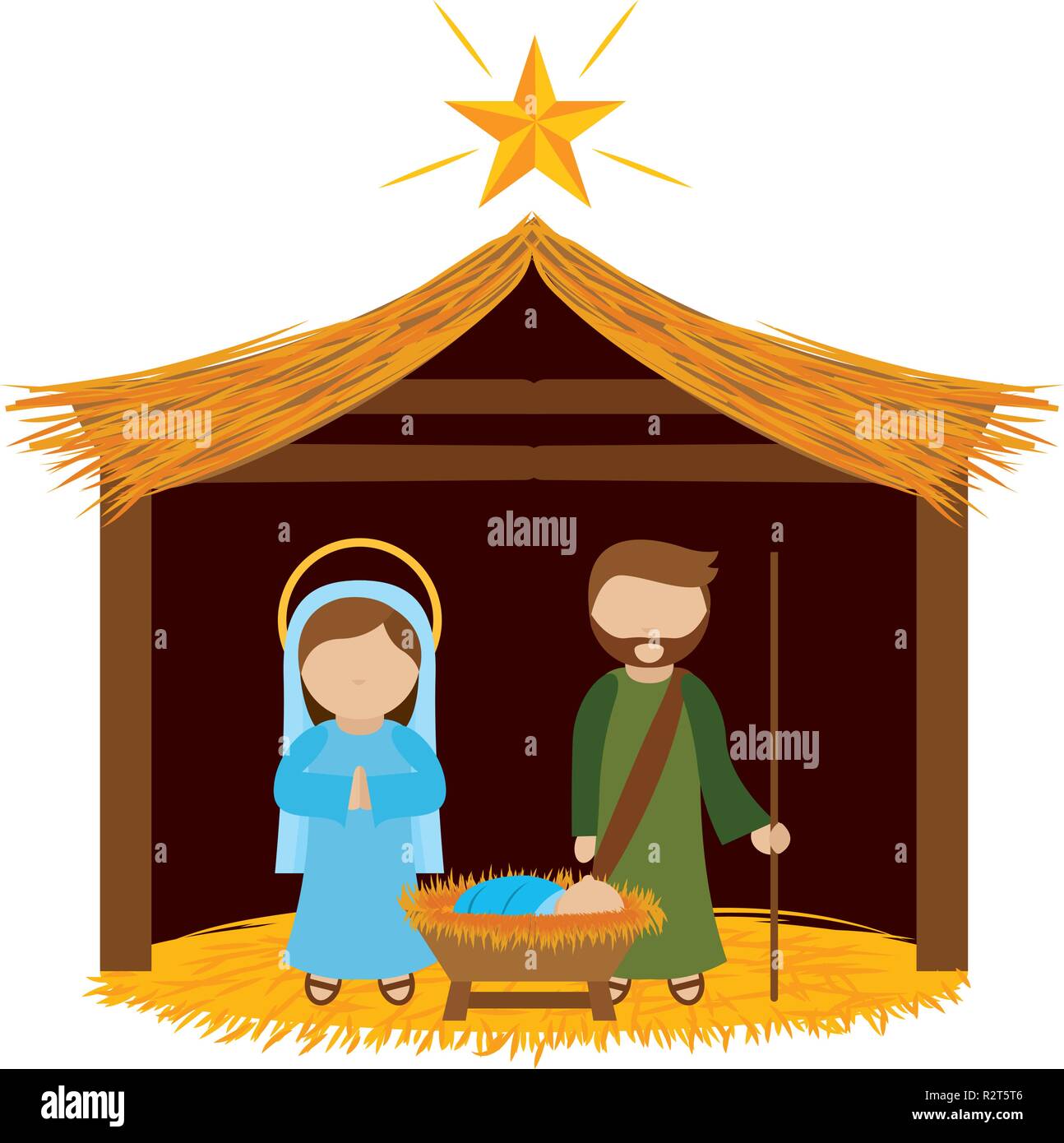 Cute Cartoon Manger Stock Vector Image & Art - Alamy